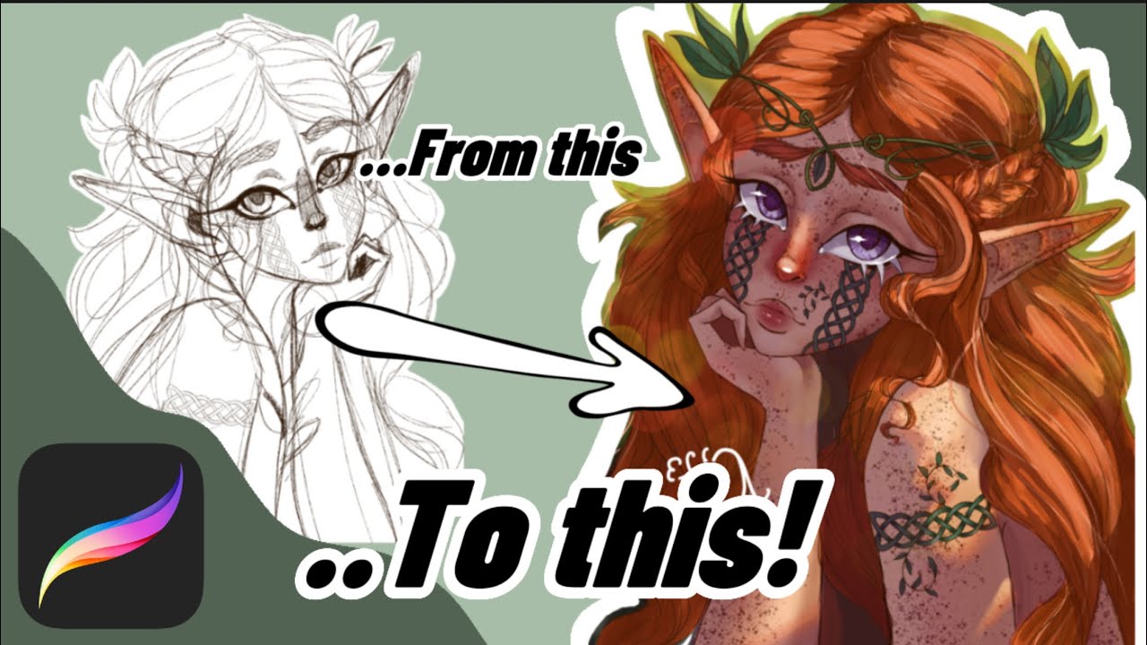 Procreate Drawing Tutorial (beginner) | Fantasy Elf🍄✨💫🍁