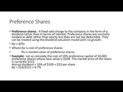 Cost of Debt- Non Trade Debt and Preference Shares- ACCA F9