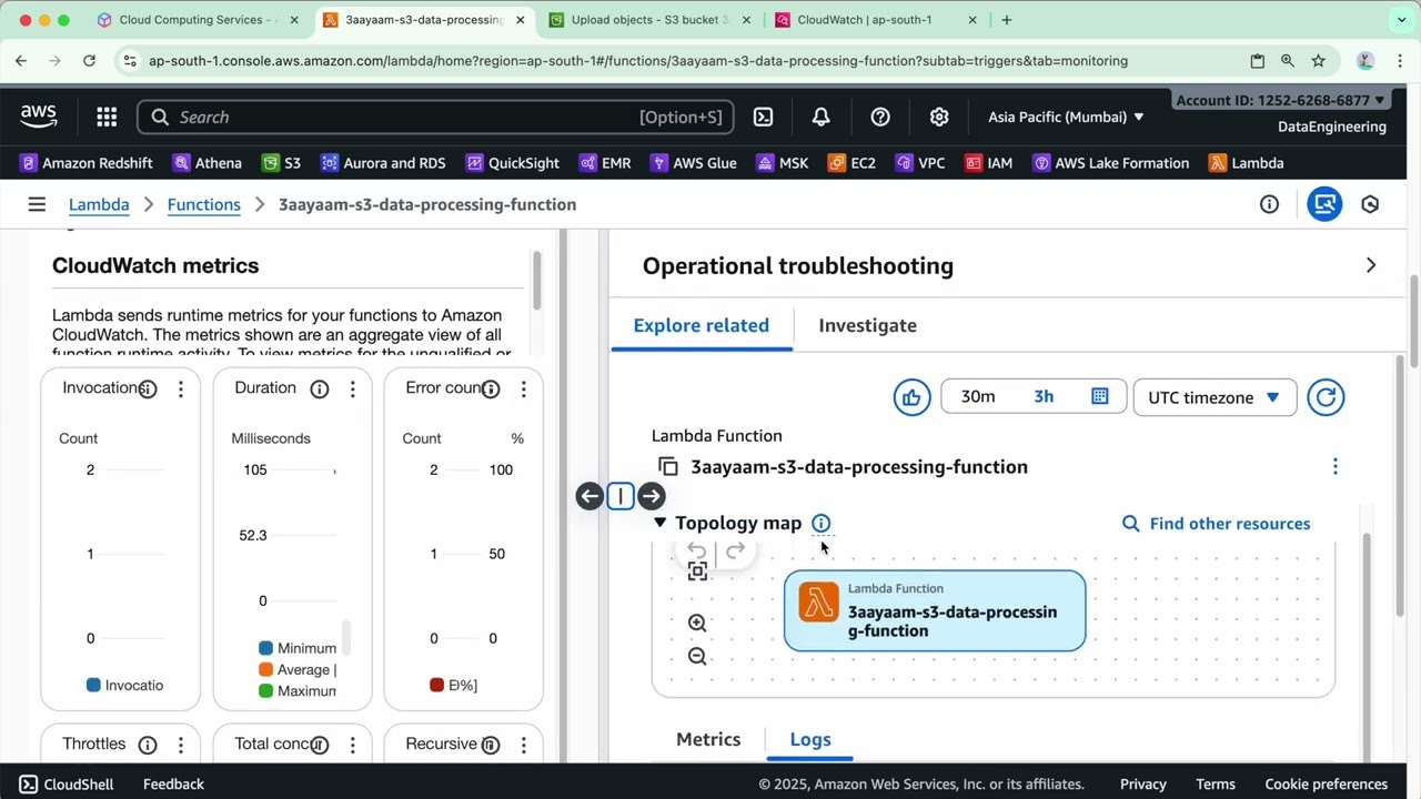 5. AWS Lambda Batch - HANDS-ON : Write Python Code from Lambda Console & explore 