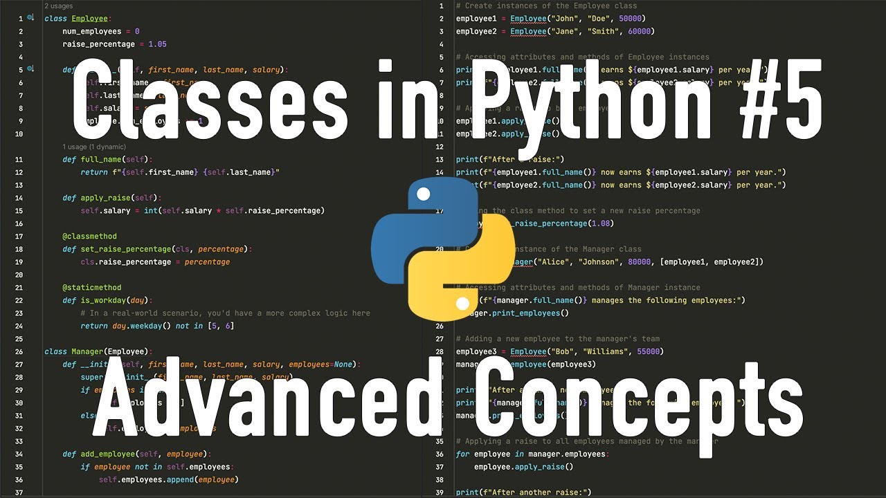Python Classes Tutorial #5 | Advanced Concepts