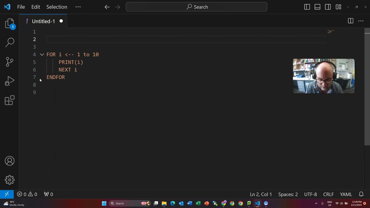For Loop in pseudocode