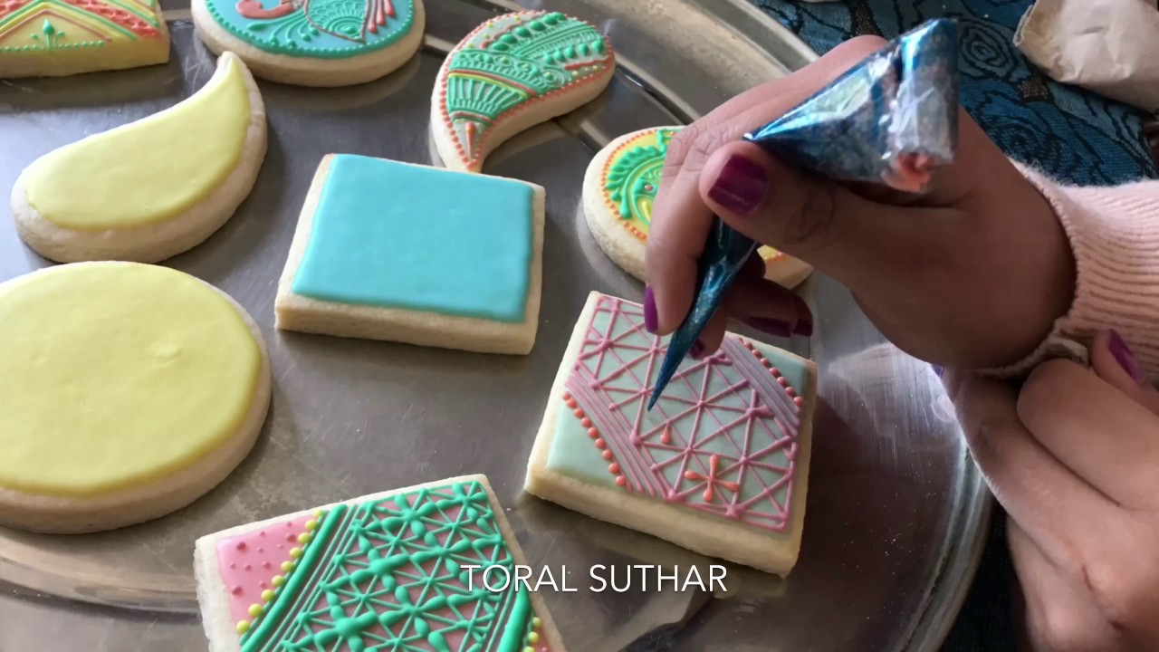henna cookies process video - royal icing | toralsuthar