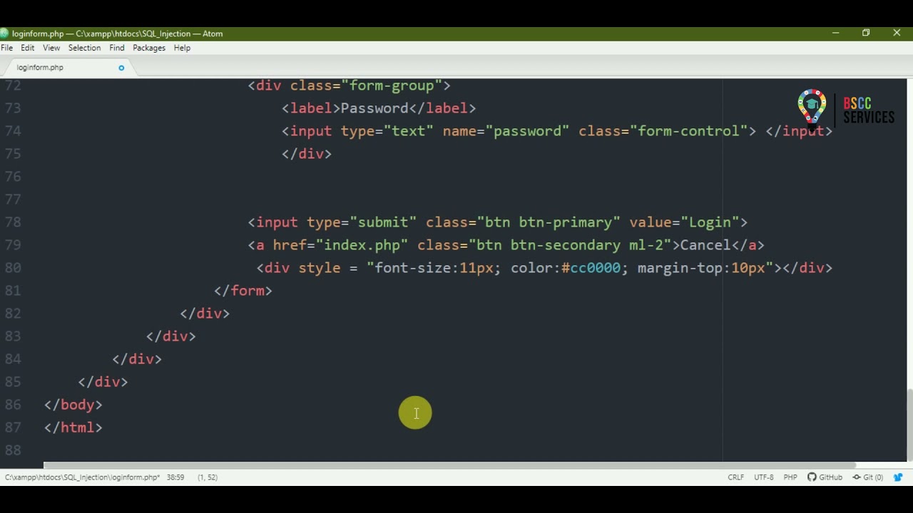 PHP SQL Injection Code Example