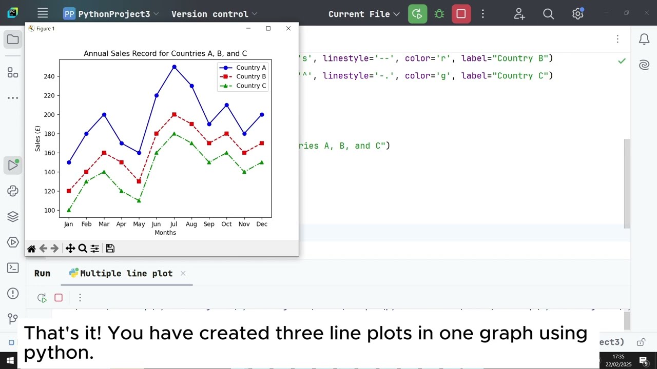 📊 How to Create Multiple Line Plots in Python (Matplotlib & PyCharm Tutorial)