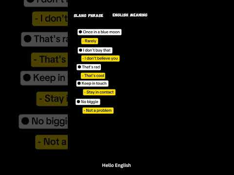 Slang meaning in English ||HELLO ENGLISH #subscribe #learning #viral