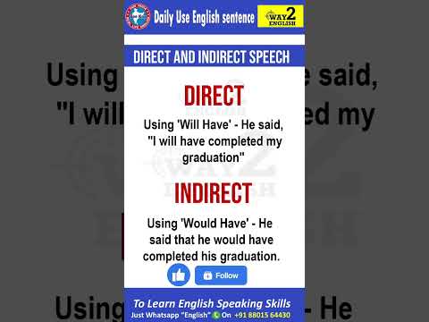 Direct indirect speech | English | way 2 English | #english