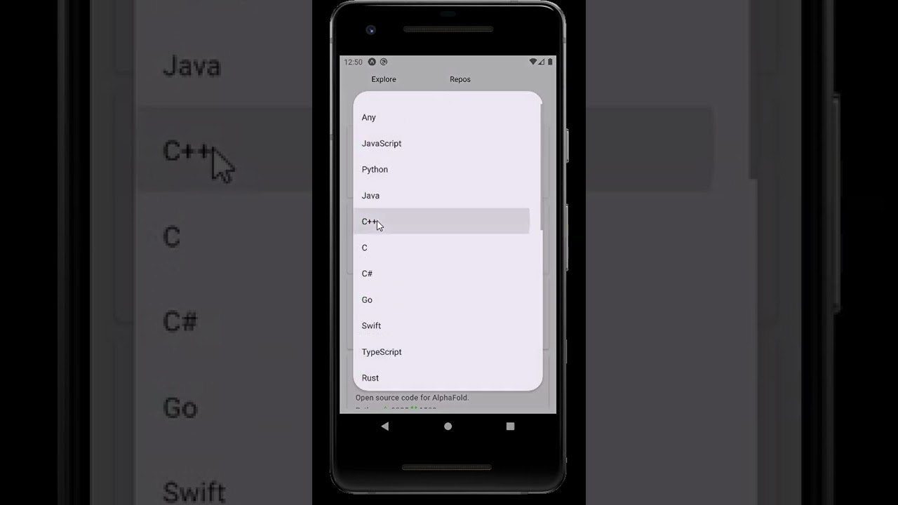 GitHub Task v1.1.0 (A project using React Native)