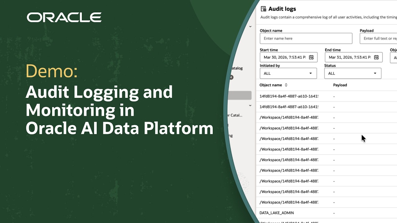 How to Use Audit Logs in Oracle AI Data Platform Workbench