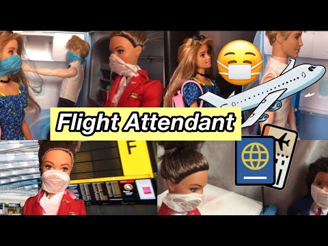 A day In The Life Of A Barbie Flight Attendant- Airport Morning Routine ( doll Roleplay)