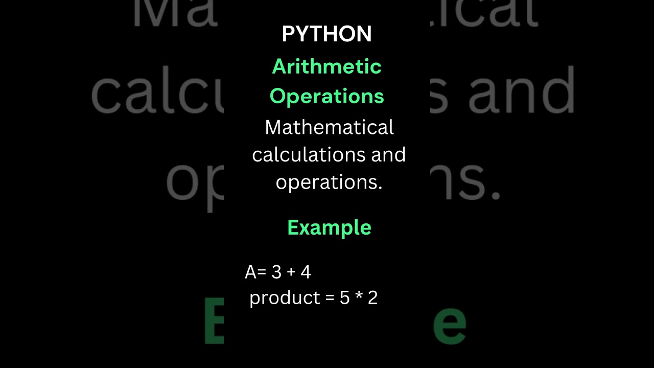 Python Arithmetic Operations #python #programming #coding #shorts #trending #fyp