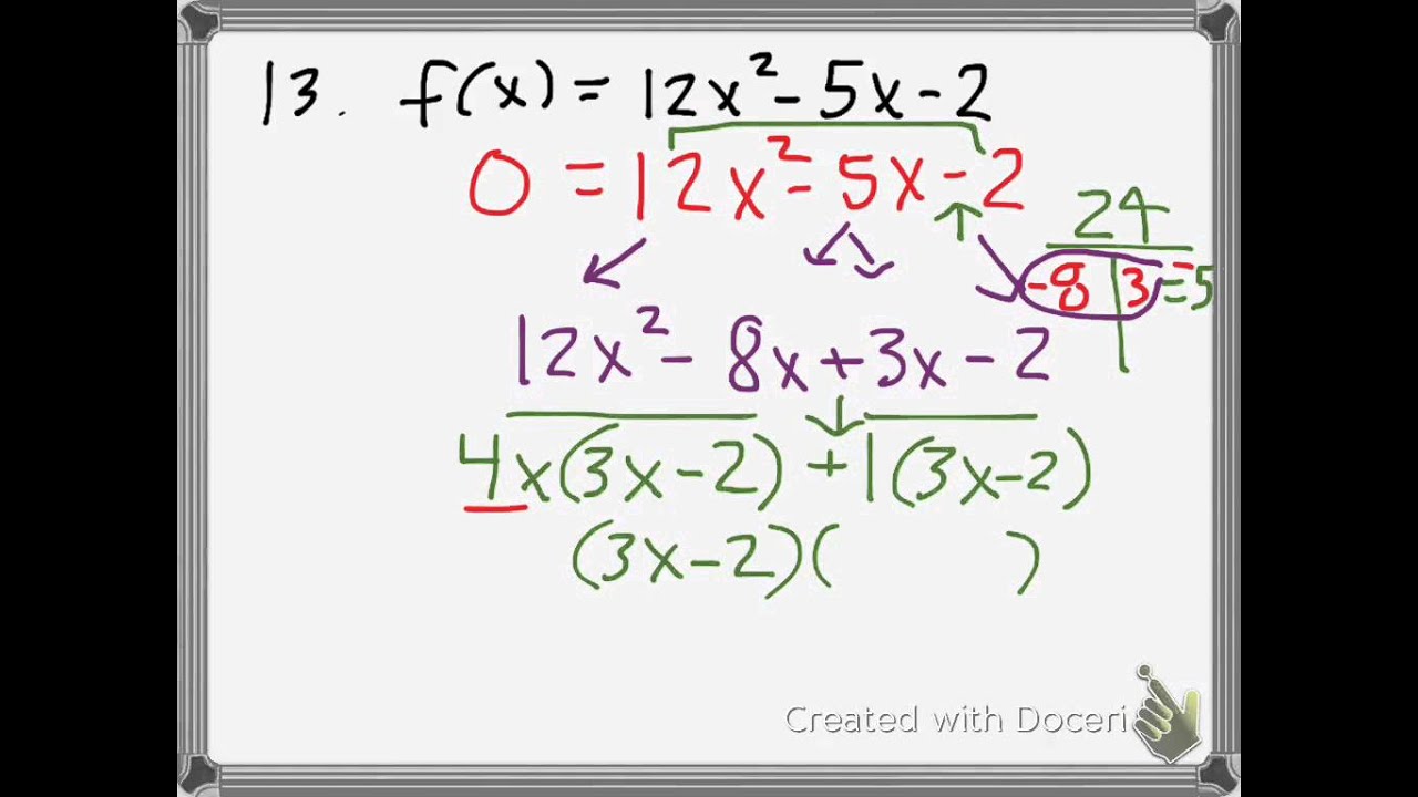 Quadratics study guide # 14