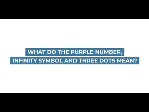 What do the purple number, infinity symbol and three dots mean?