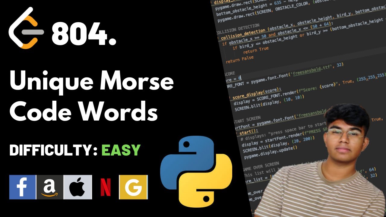 Unique Morse Code Words | Leet code 804 | Theory explained + Python code
