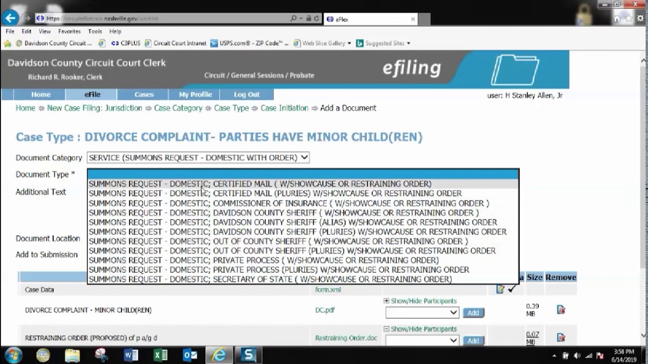 How To E File An Order and Summons Request On A Domestic Case