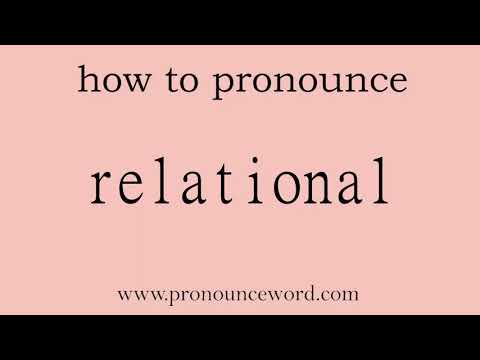 relational. How to pronounce the english word relational .Start with R. Learn from me.