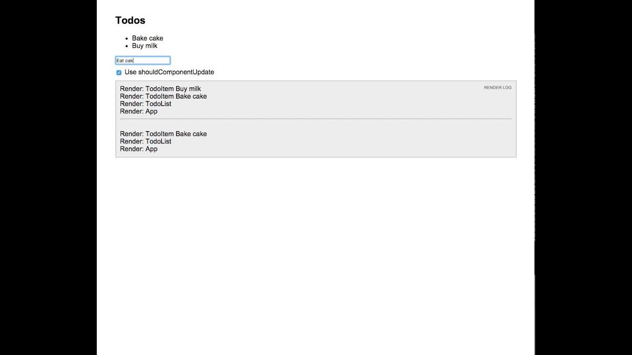 React shouldComponentUpdate demo
