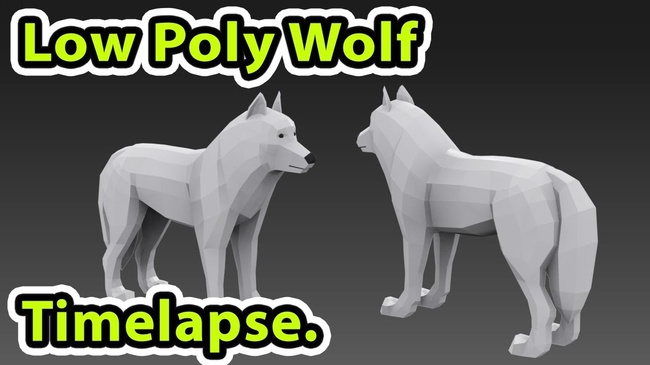 Low Poly Wolf / Dog 3D Modeling Timelapse