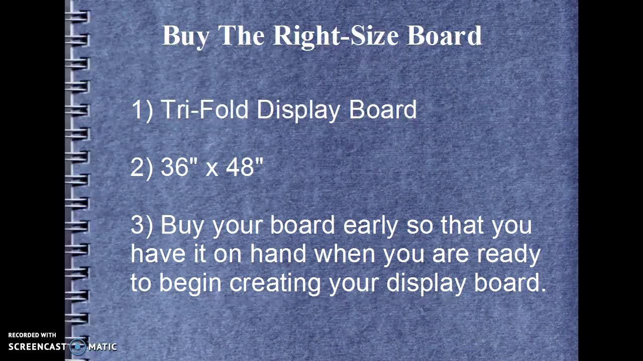 Science Fair Boards- How To