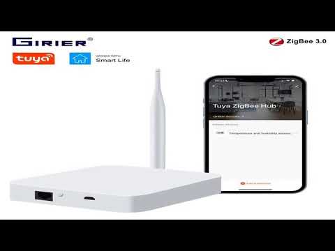 GIRIER Tuya ZigBee Gateway Hub with Antenna Smart Gateway Bridge Wired Mesh Hub