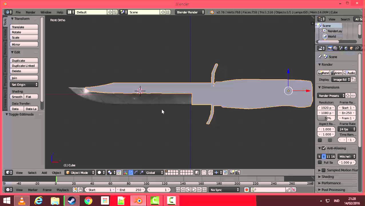 Blender: NR-40 Knife Speed Modeling
