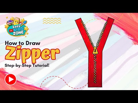 How to Draw a Zipper Step by Step – I'm Youtuber – Follow my videos to ...