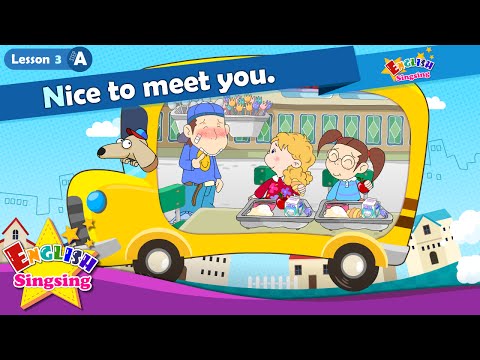 Lesson 3_(A)Nice to meet you. - Greeting - Introducing - Cartoon Story - English Education