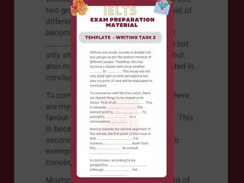 IELTS Writing task 2 template | IELTS Exam #shorts