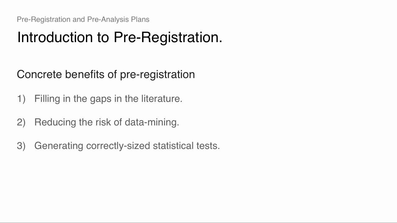 Introduction to Pre-Registration