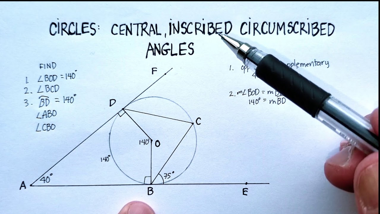 Circles: Central, Inscribed, Circumscribed Angles (Example Two)