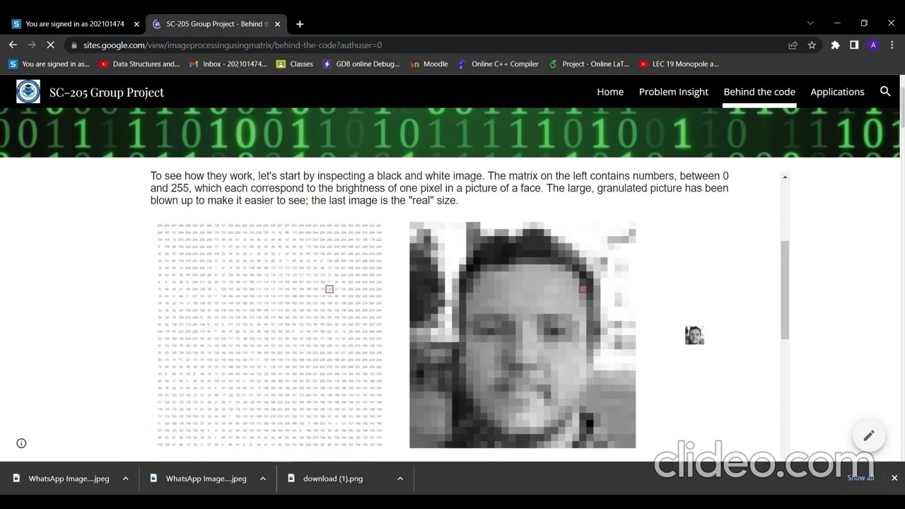 Discrete Mathematics Project -Image Processing using Matrices