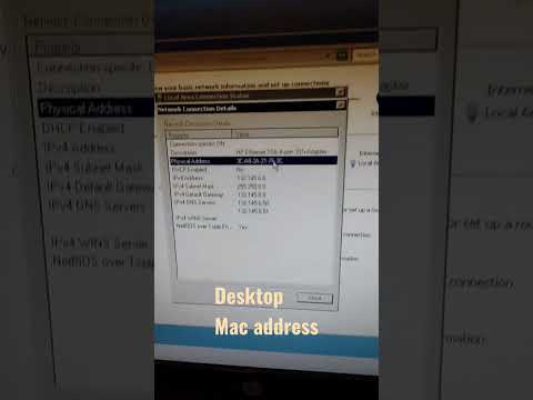 How to find Desktop mac address & ip address
