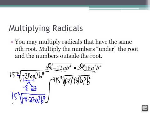 7.5 Operations with Radical Expressions - Part 1