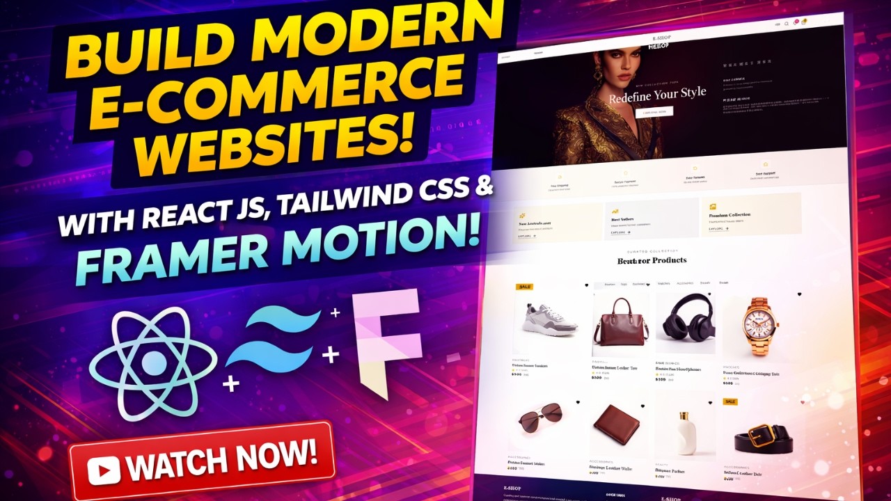 How to build modern E-Commerce website using React JS, Tailwind CSS | PART 1