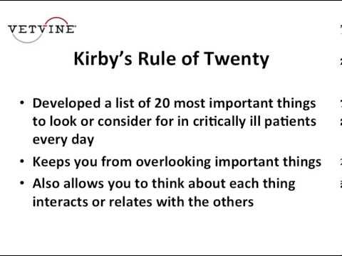 Kirby's Rule of Twenty - Monitoring the Critical Patient