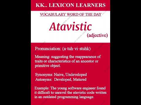 VOCABULARY WORDS OF THE DAY