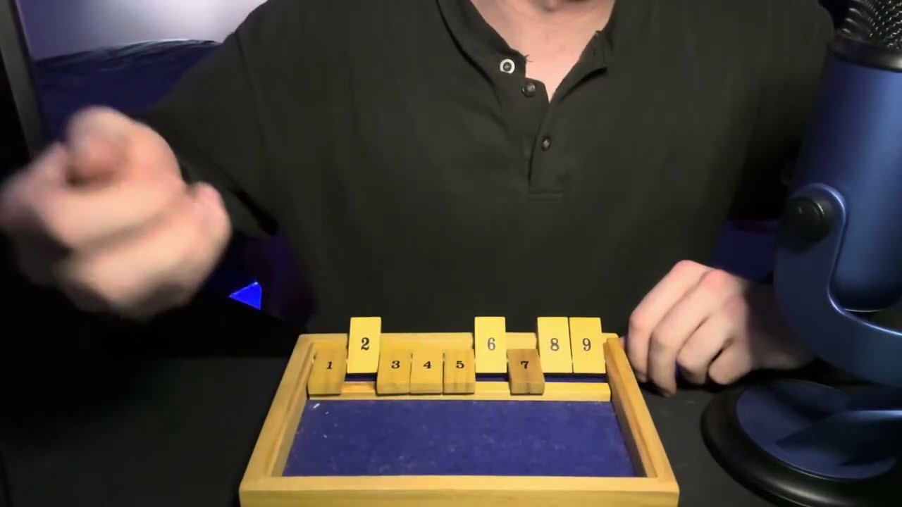 shut the box asmr 😴💤 | asmr soft, inaudible whispers, mouth sounds, tapping & wood sounds 🎲