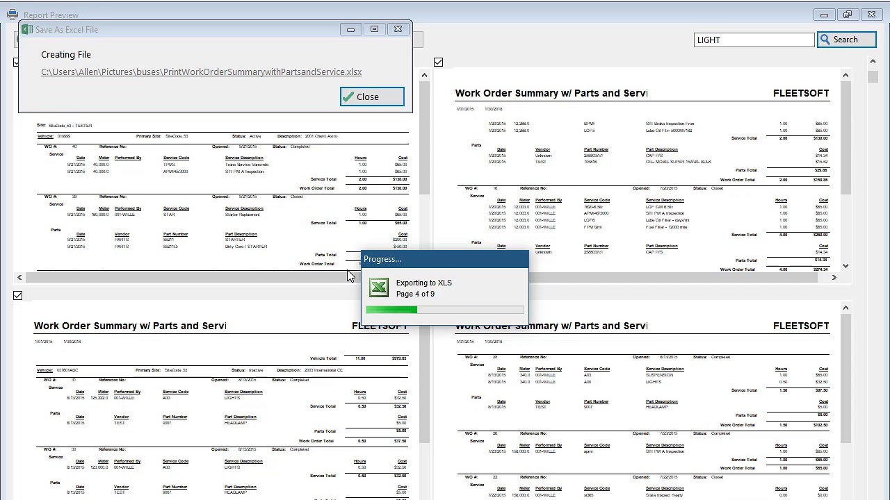 Fleetsoft Reporting Features