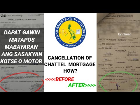 2024 PAPAANO ANG CANCELLATION OF CHATTEL MORTGAGE In The Philippines (TAGALOG) / RD TARLAC
