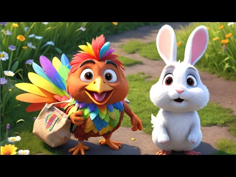 🐔 The Colorful Chicken | Friendship between animals and nature | KidsAnimaFun Song 🎶
