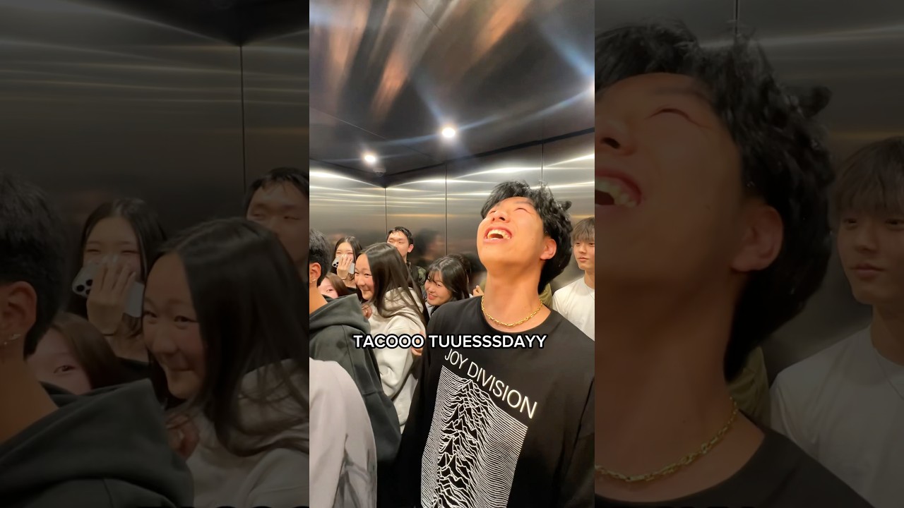 screaming taco tuesday in an elevator 😳 #short #tacotuesday