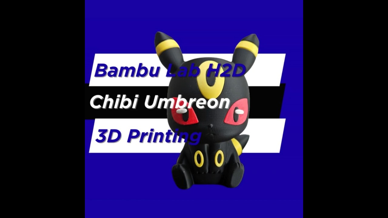 Chibi Umbreon Pokémon Printed on Bambu Lab H2D #3d #3dprinting #epic #bambulab #bambulabh2d #h2d