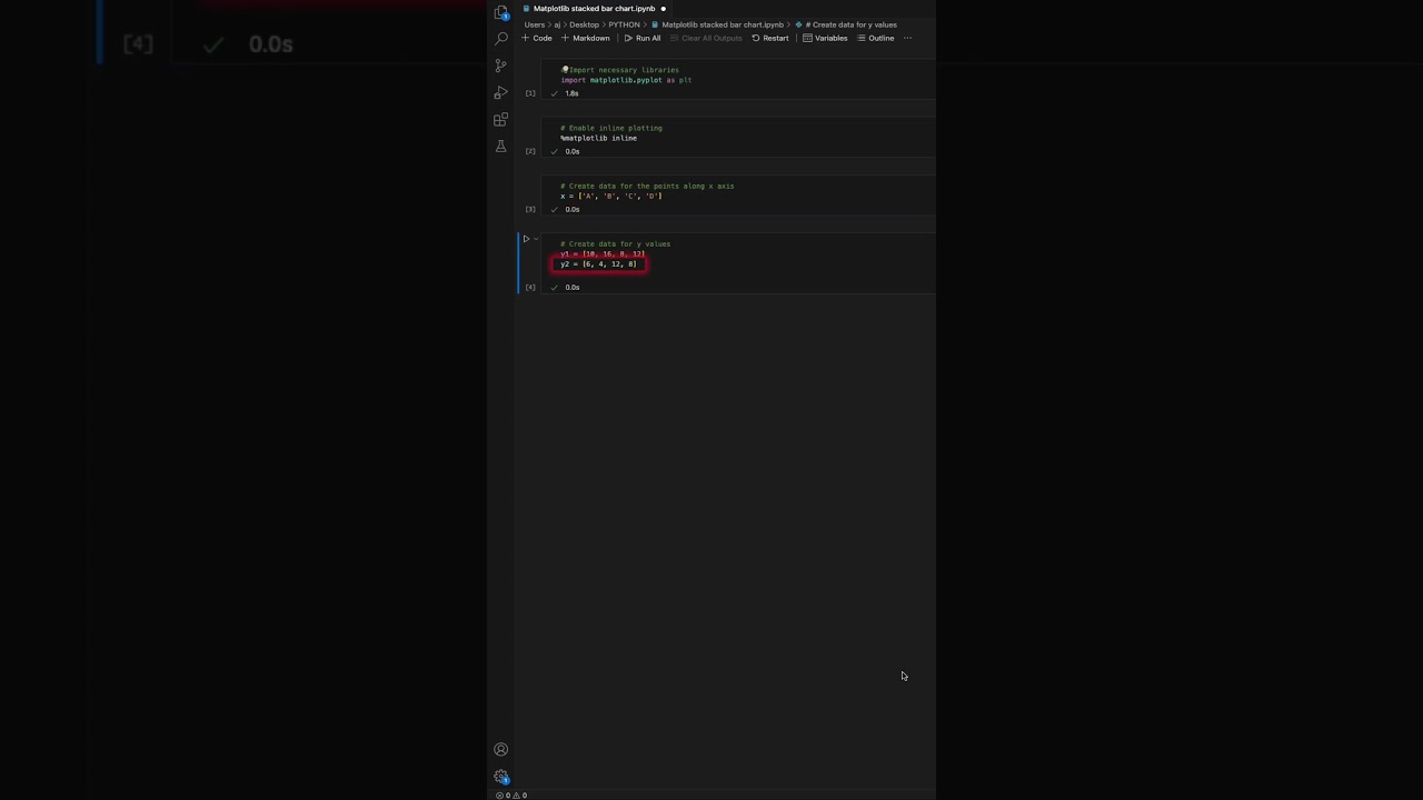 Python Matplotlib ‼️ STACKED BAR CHART Explained ✅ in UNDER 60 SECONDS ⏱️🔥#python #coding #tutorial