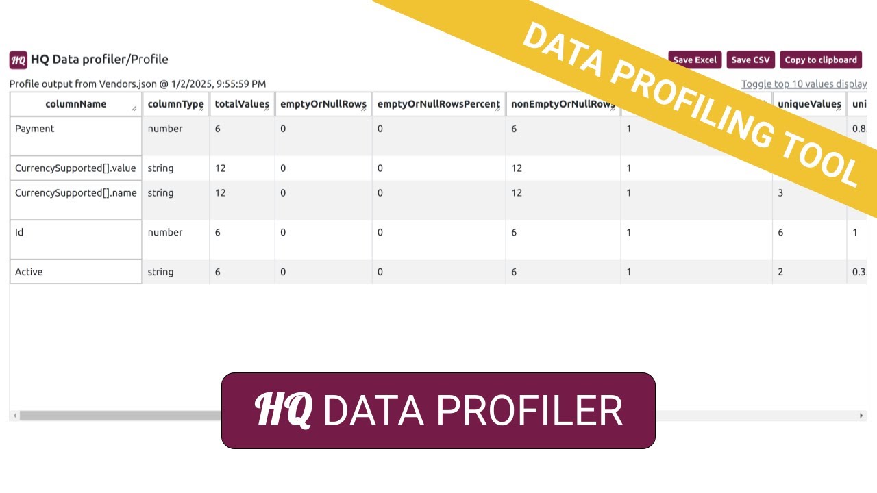 Data Profiling Tool / Data Quality Analysis Tool [HQ Data Profiler]