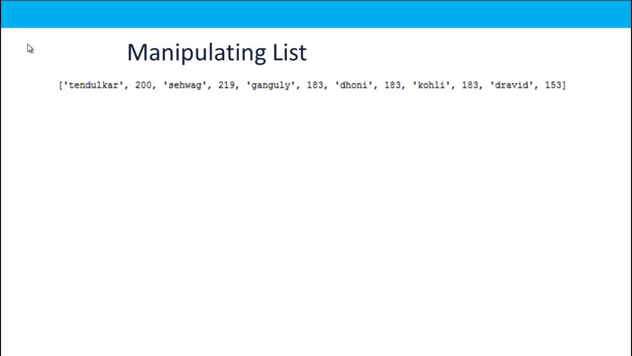 Python List Manipulation - Python for Datascience Tutorials