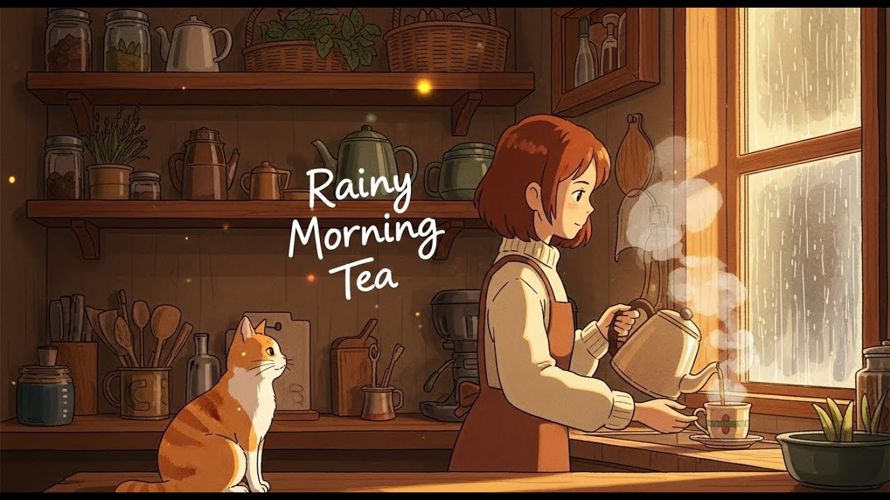 Rainy morning slow living lifestyle | Anime Cooking Ghibli Music
