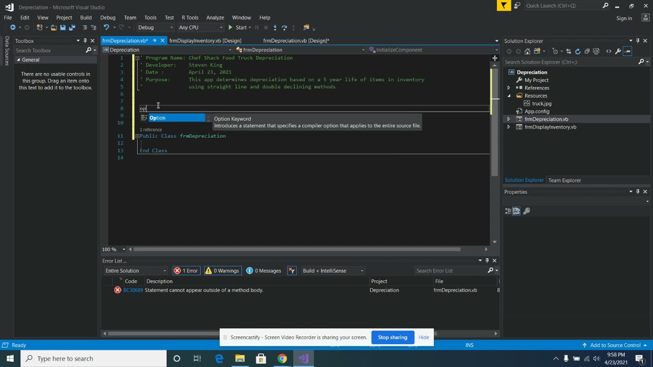 Visual Basic Chapter 8 Guided Program Development - Code