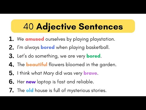 40 Adjectives Sentences Examples, Adjectives Words in Sentences #adjective #grammar