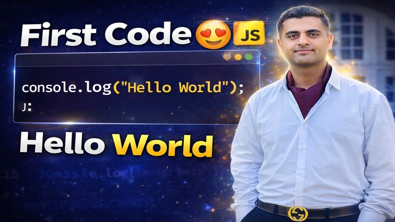 JavaScript First Program | Hello World in JS (Beginner Tutorial) Lec 01