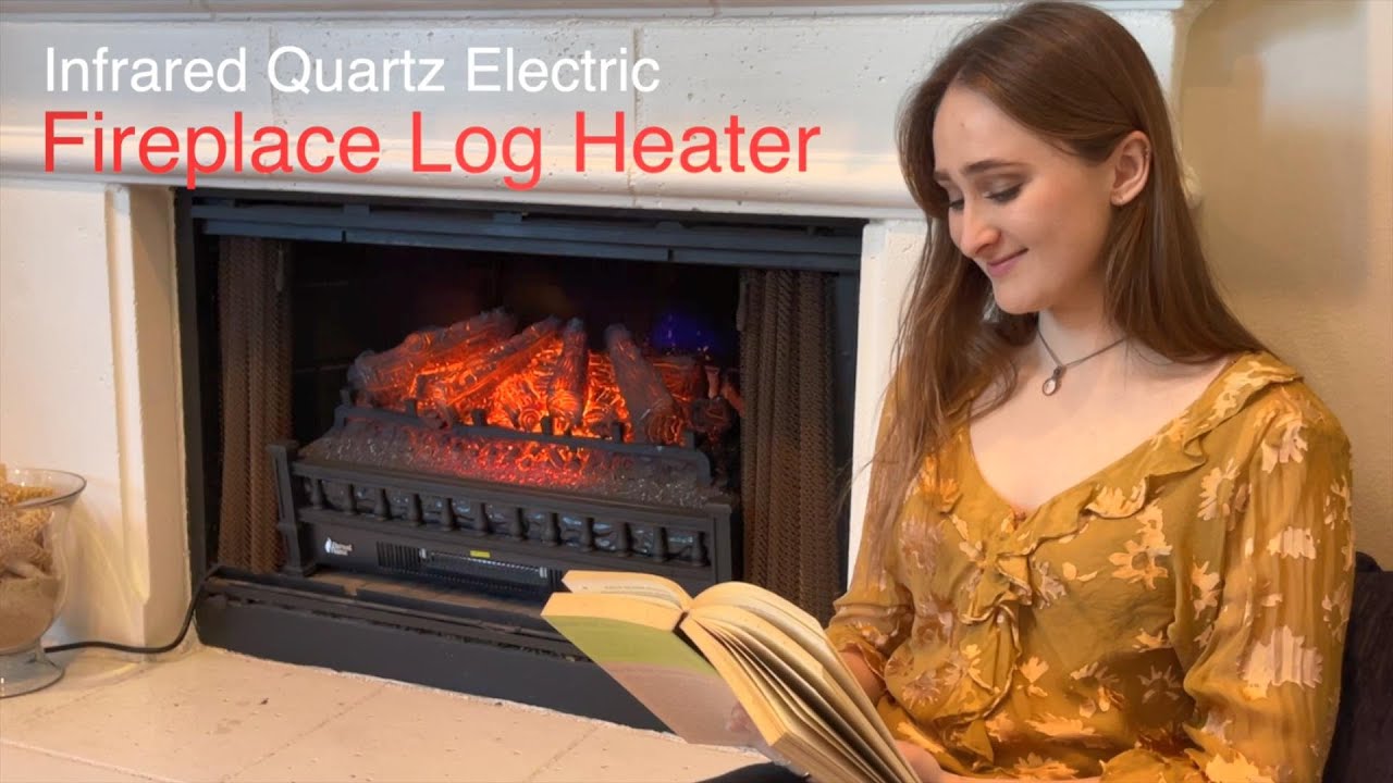 TURBRO Eternal Flame EF26-PB Infrared Quartz Electric Fireplace Log Heater