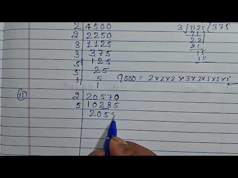 Determine prime factorization of 9000 and 20570